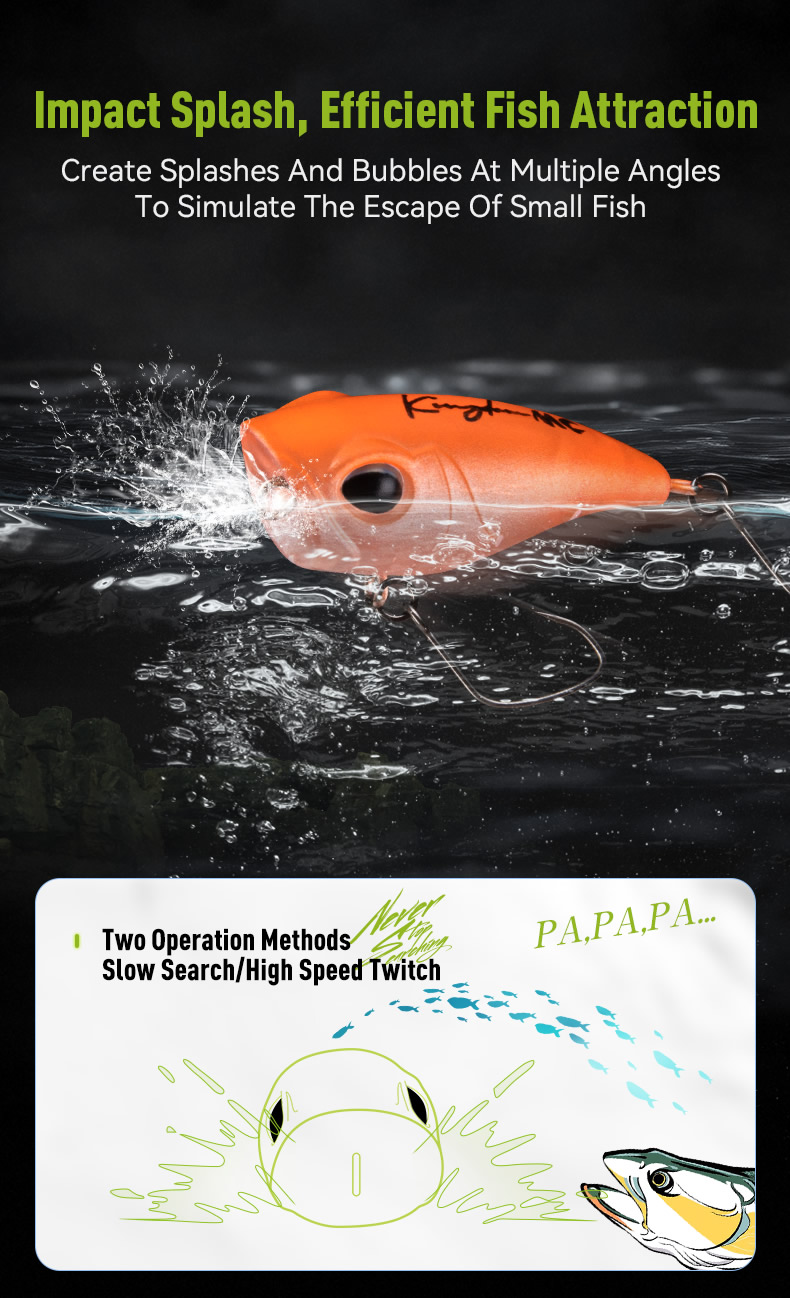 Kingdom Micro Popper Fishing Lure 1.5g/27mm 2.2g/34mm Floating Hard ...