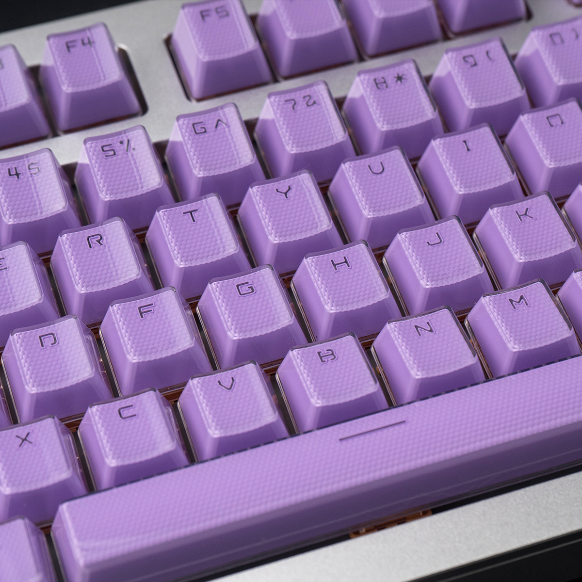 Crystal White Pink Jelly Keycaps OEM profile 104 Keys ABS Double shot ...