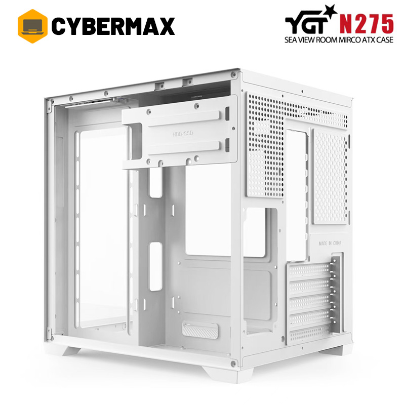 YGT White Pc Case Gaming Computer Case With Tempered Glass Micro/ITX ...