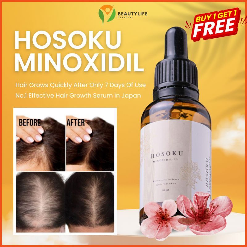 HOSOKU MINOXIDIL 15% Hair Growth Serum Collagen Castor Oil Thicker Hair ...