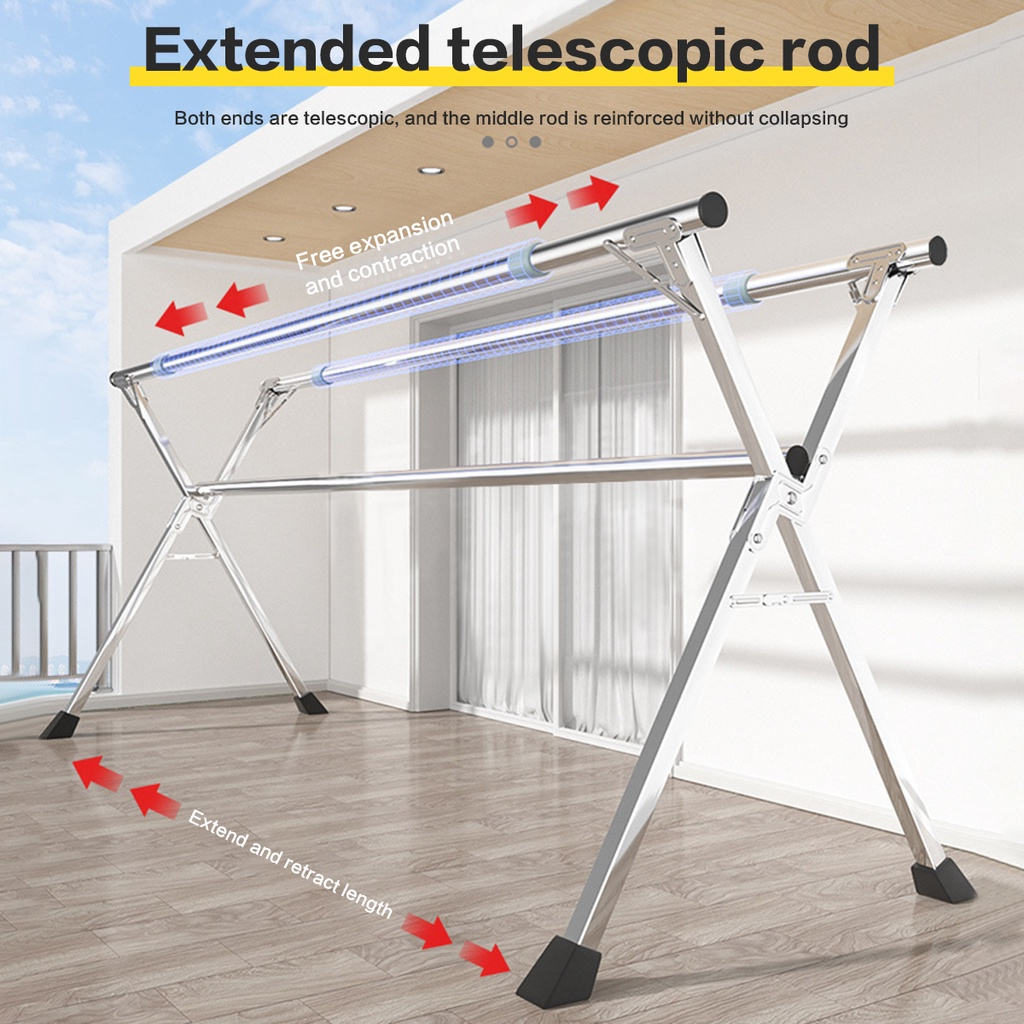 Stainless Steel Laundry Rack | Foldable Clothes Drying Stand for Indoor ...