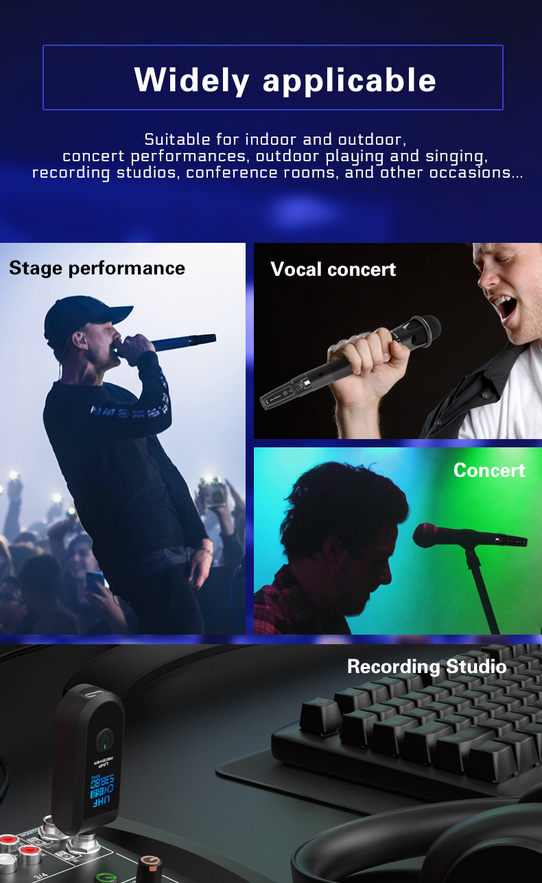 K1 2.4Ghz Wireless Microphone System XLR Transmitter Receiver for Dynamic Mic Mixer PA System ...