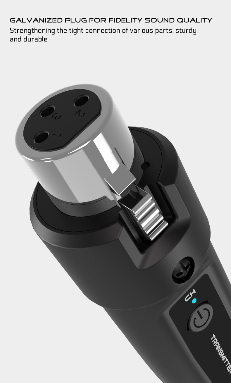 K1 2.4Ghz Wireless Microphone System XLR Transmitter Receiver for Dynamic Mic Mixer PA System ...