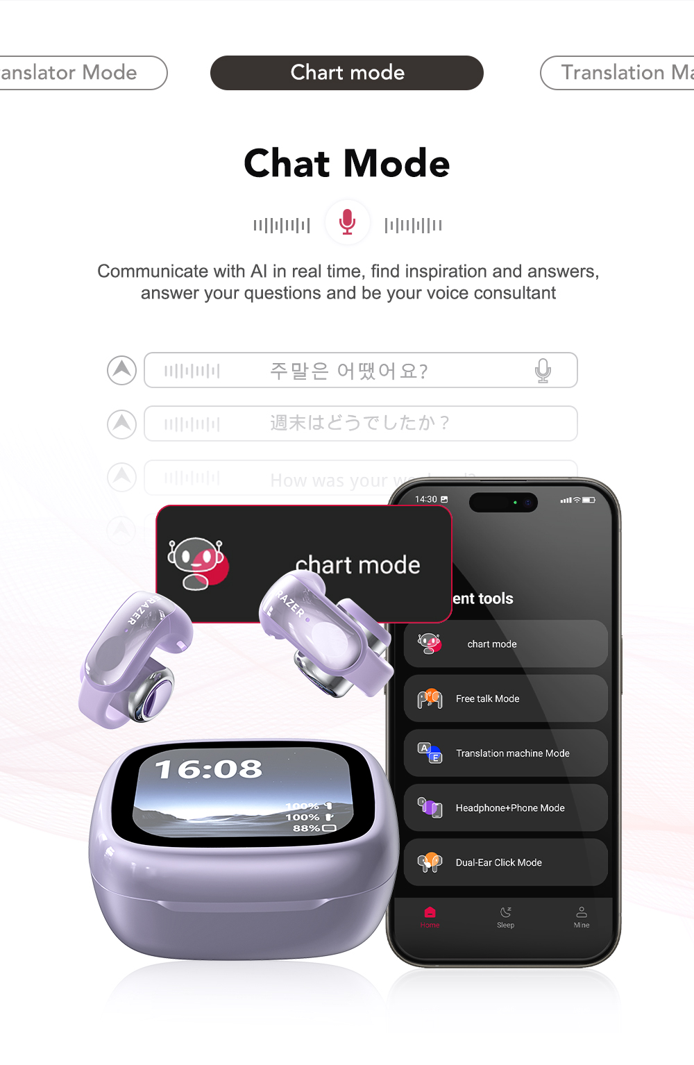 Lenovo ERAZER XF28 Al Smart Real-Time Translation Noise-Cancelling ...