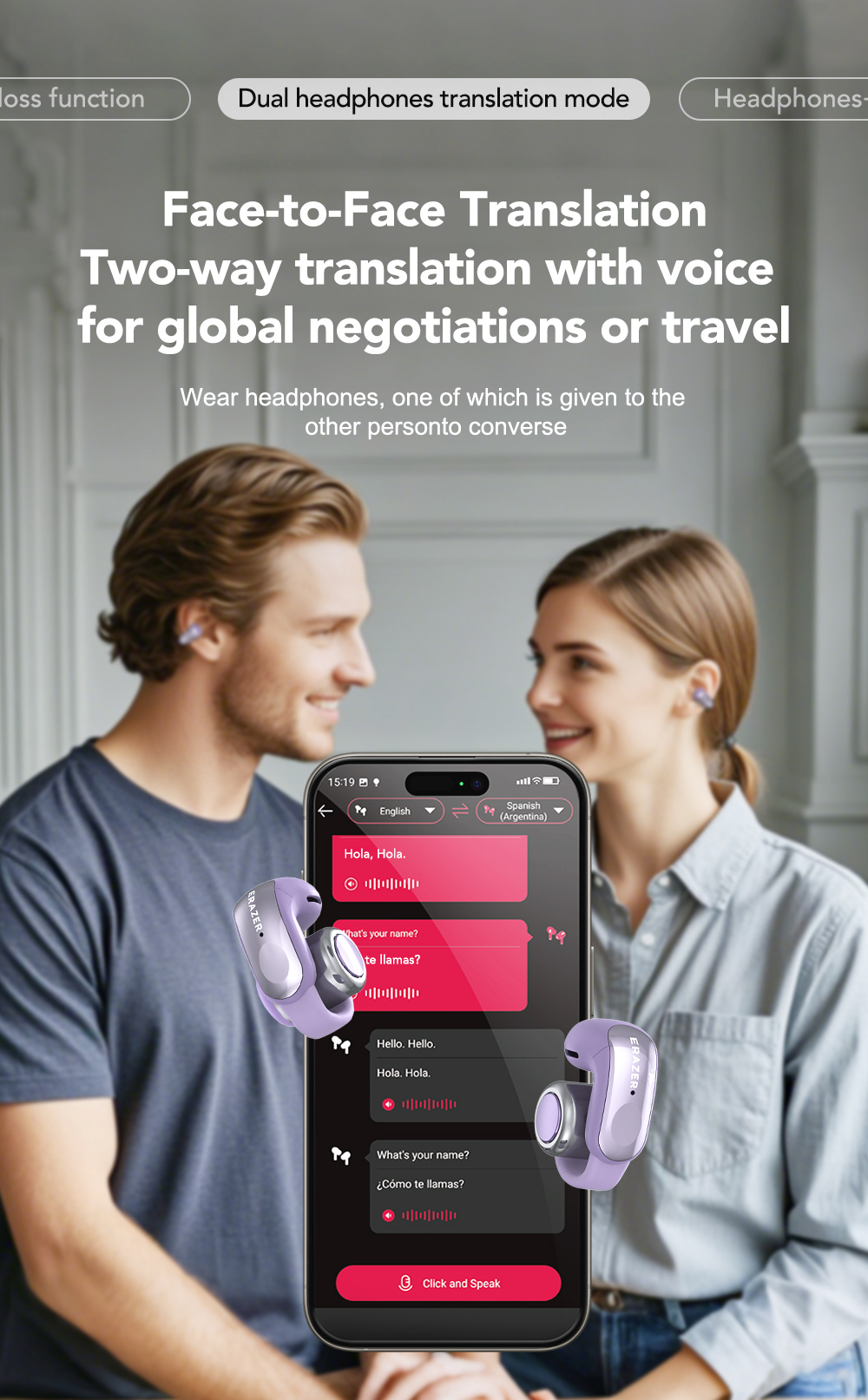 Lenovo ERAZER XF28 Al Smart Real-Time Translation Noise-Cancelling ...