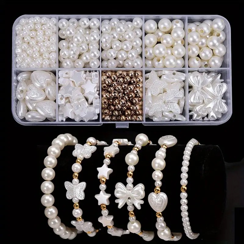 Aesthetic Ocean Pearl Beads Kit Beads Bracelet Set Bracelet Making Kit ...
