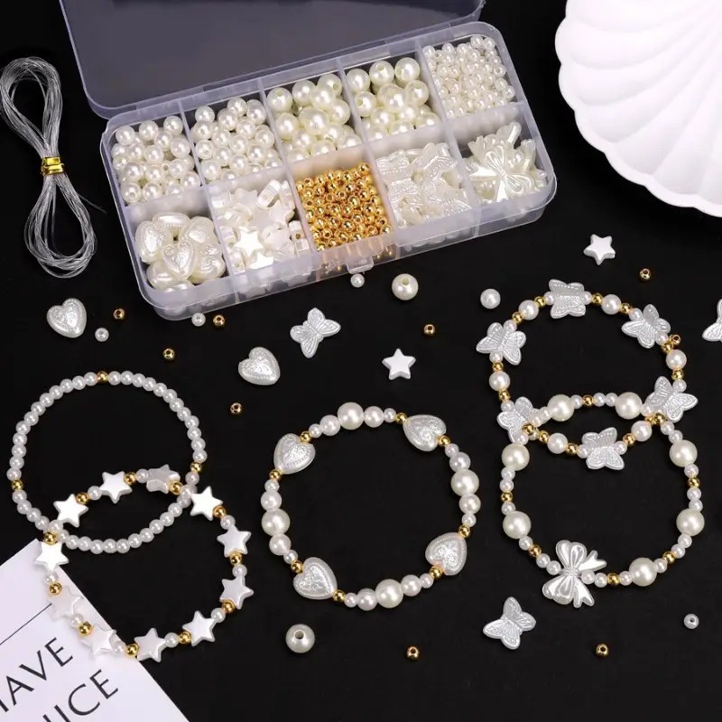 Aesthetic Ocean Pearl Beads Kit Beads Bracelet Set Bracelet Making Kit ...