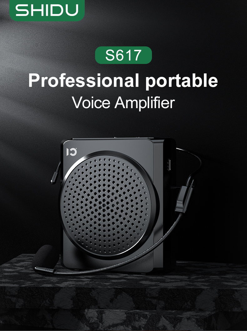SHIDU Mini Portable Voice Amplifier Megaphone Lapel Microphone with ...
