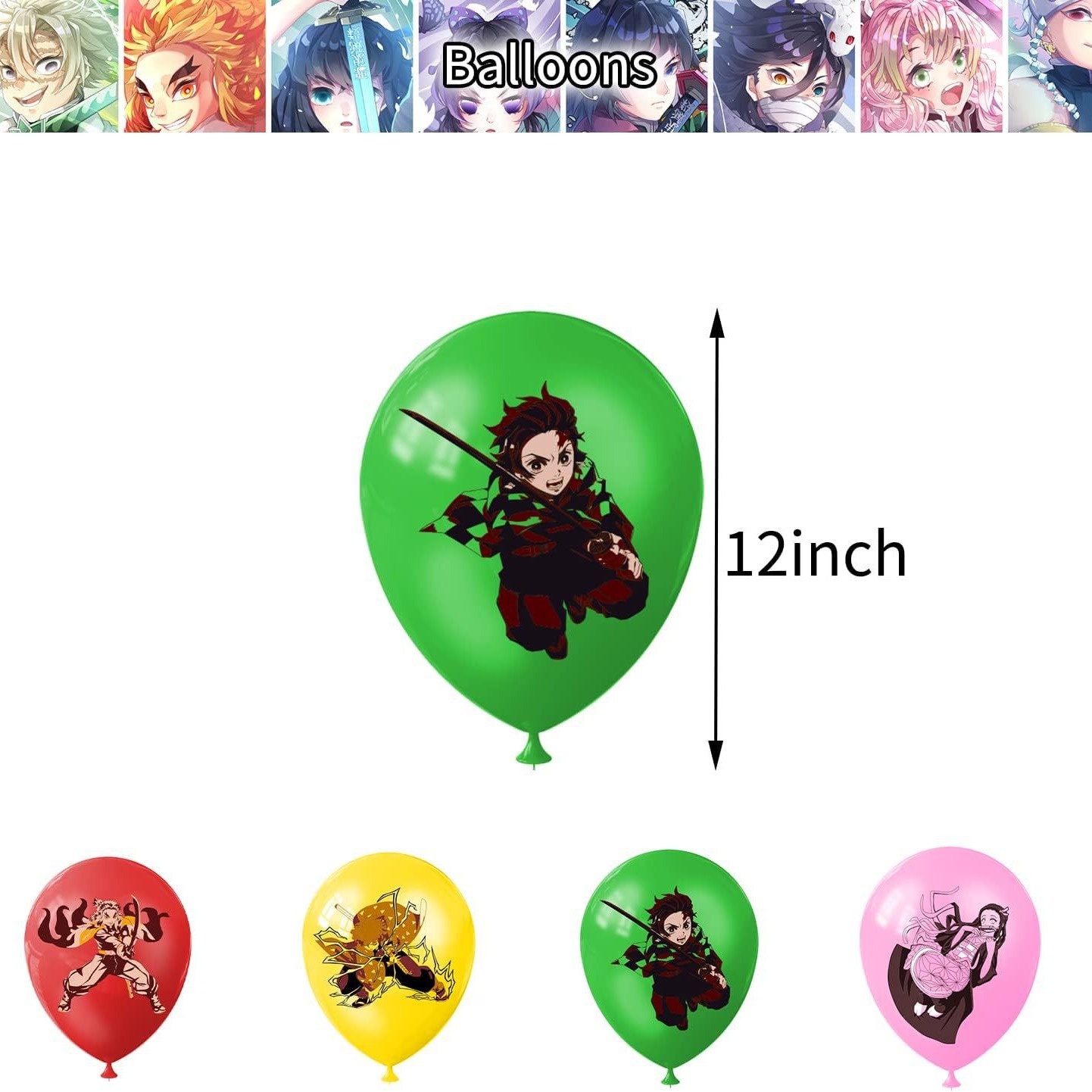 Demon Slayer Themed Party Decoration Kids First Birthday Banner Cake ...