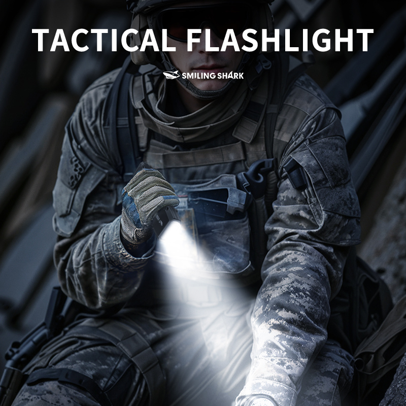 SMILING SHARK SD5308 LED Flashlight 9Mode With COB Work Light Type-c ...
