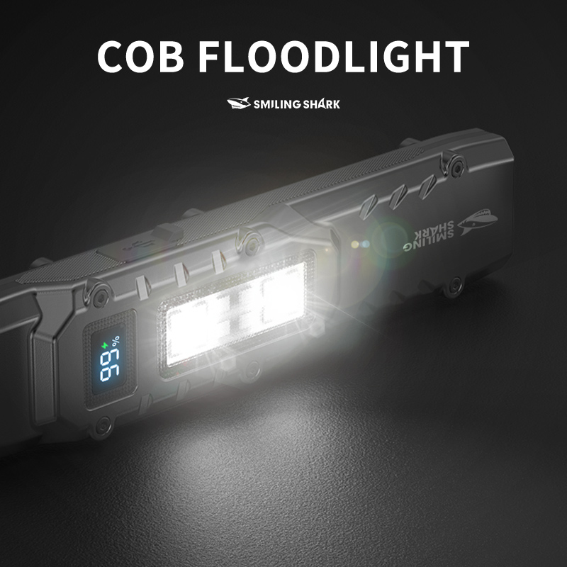 SMILING SHARK SD5308 LED Flashlight 9Mode With COB Work Light Type-c ...
