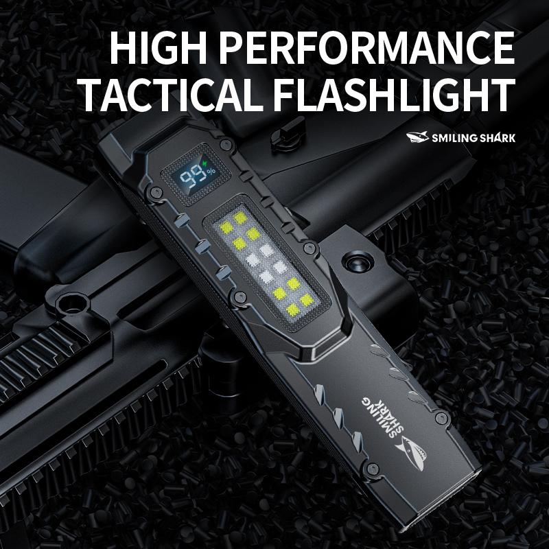 SMILING SHARK SD5308 LED Flashlight 9Mode With COB Work Light Type-c ...