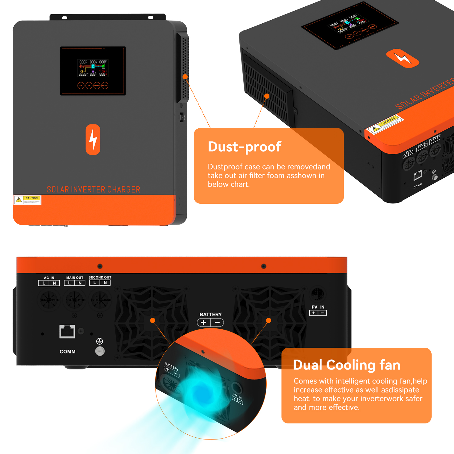 【Official Store】PowMr MPPT 4.2KW Off-Grid/On-Grid Pure Sine Wave Solar Hybrid Inverter 230Vac ...