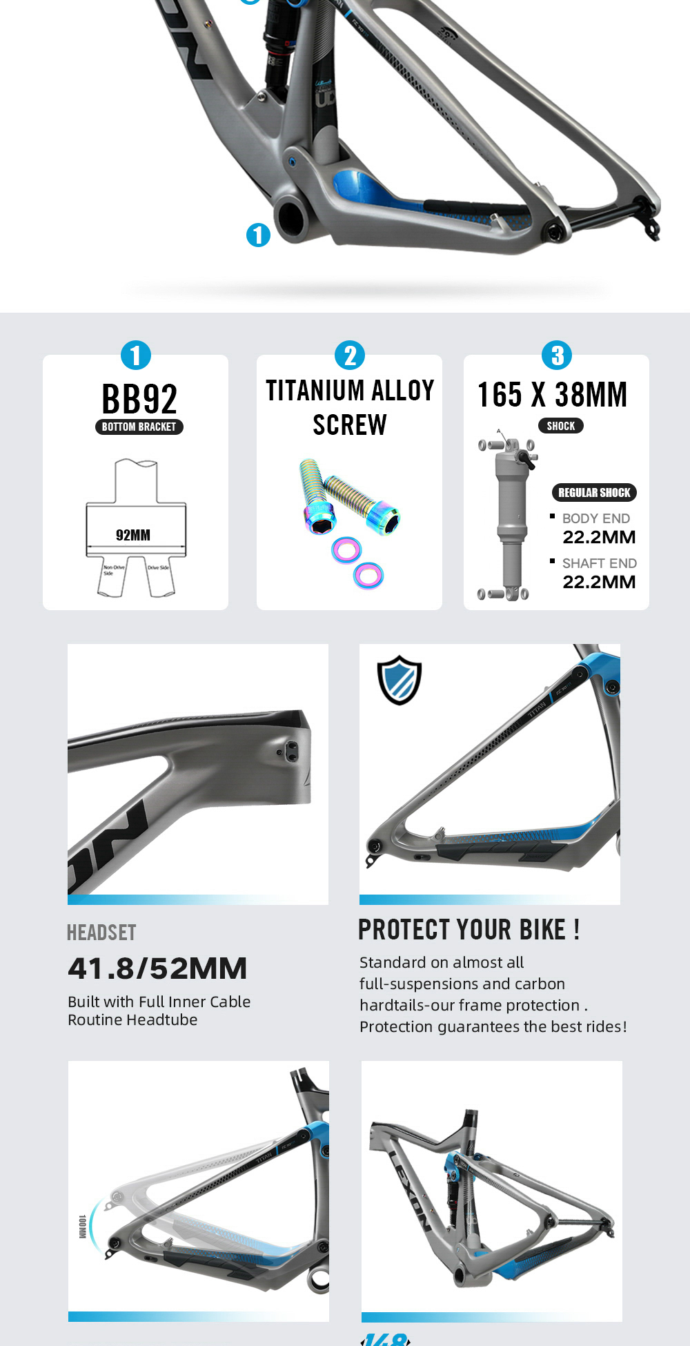 2025 LEXON XC Trial Cross country frame MTB Frame XC Bike Frames Carbon ...