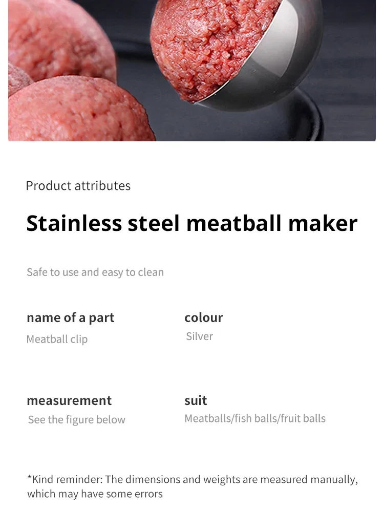 Stainless Steel Meatball Maker Fruit Rice and Vegetable Roll Mould ...