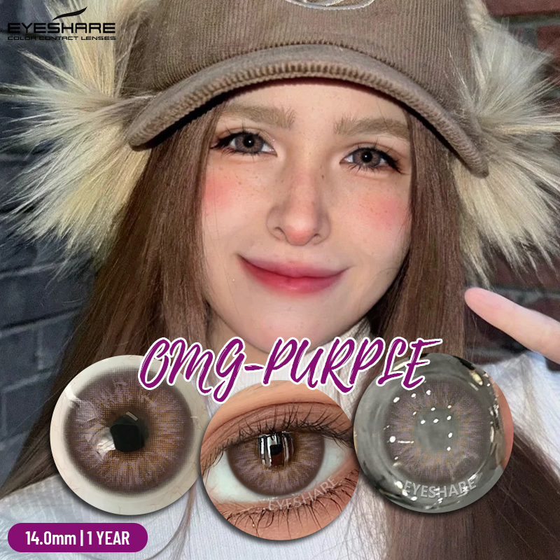 [Buy 1 take 2]Eyeshare OMG Contact Lens With Solution60ml + Case 14mm ...