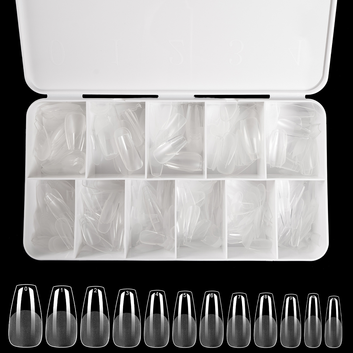 550pcs False Nails Transparent Half Full Fake Nail Extension Wear Nails ...