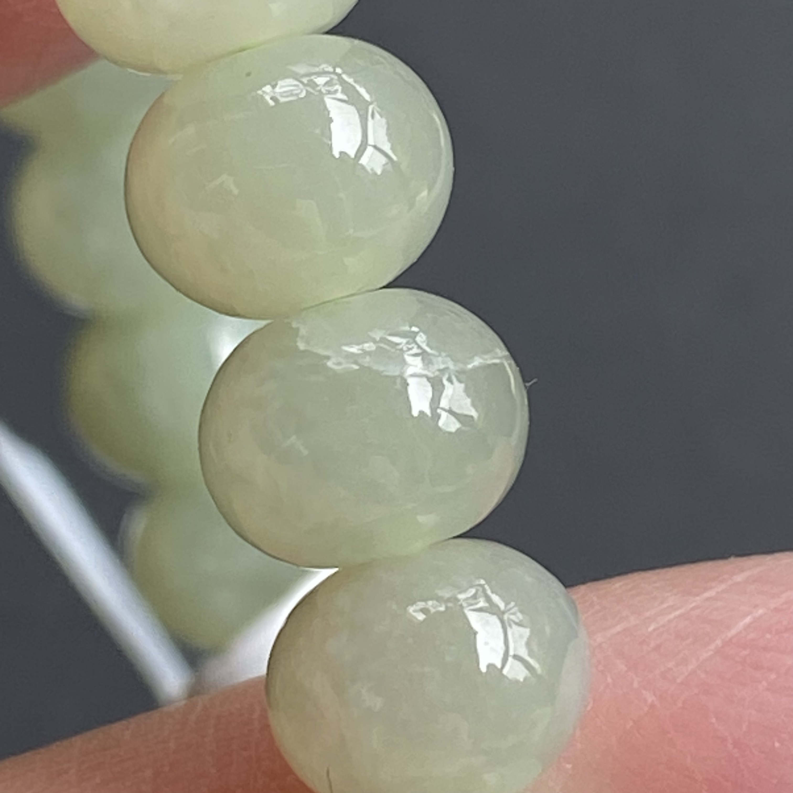 HANLE natural hetian yu (nephrite) abacuse bracelet with certificate ...