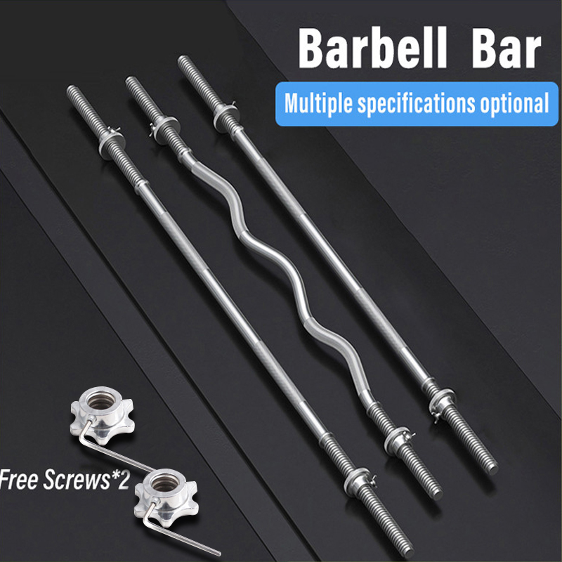 Olympic Barbell Bar 4FT/5FT/6F/7FT EZ Curl Stainless Steel Gym Bar with ...