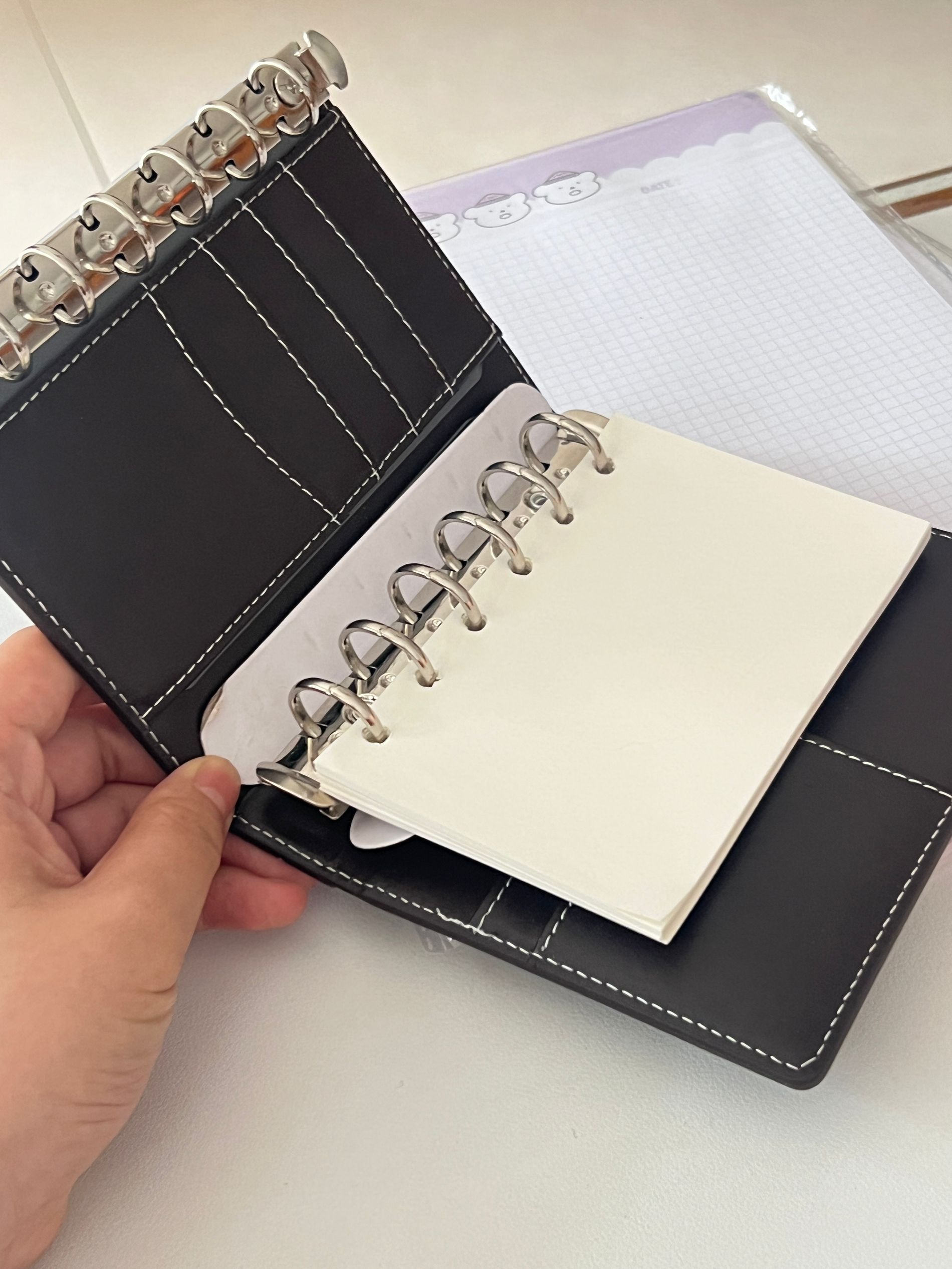 OHAYA | A7 Loose-leaf Handbook Dark Brown Leather Loose-leaf ...