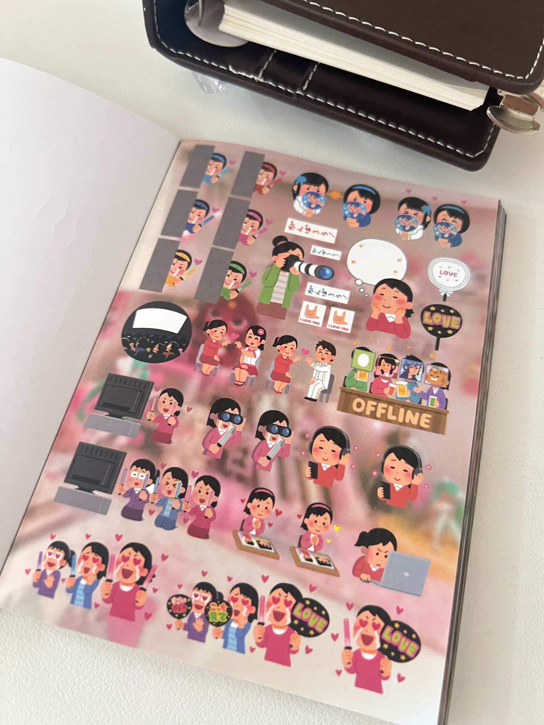 OHAYA | Japanese Sticker Book Villain Sticker Book Touch Film Character Food Retro diy Handbook ...