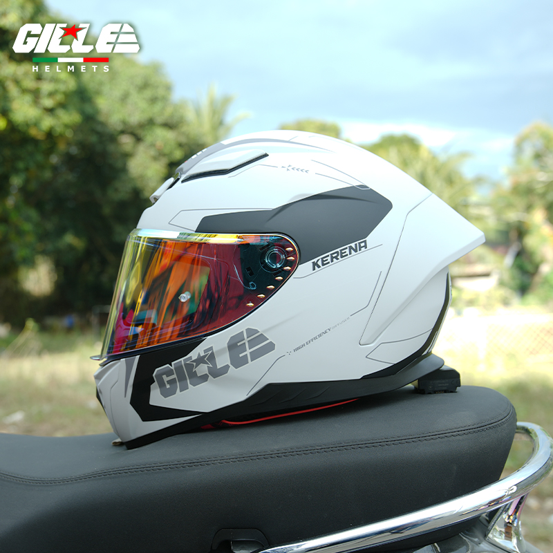 GILLE FF007 Mono Color Revo Lens Full Face Single Visor Motorcycle ...