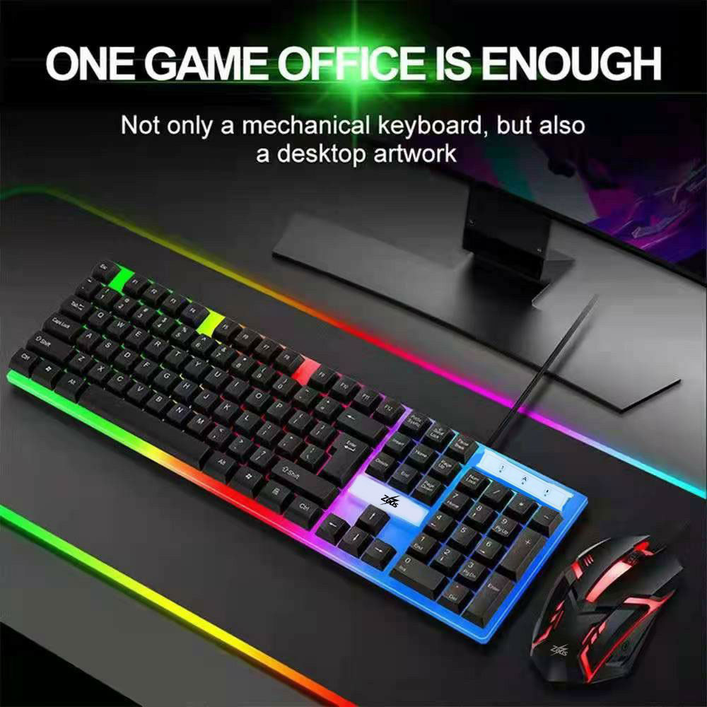 Zeus K001 Black 104-Key RGB Lighting Backlit Wired Gaming Keyboard and ...