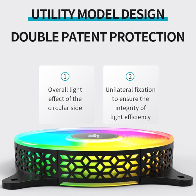 YGT RGB PC Fan 120mm Led Rainbow Computer Case Fan Cooling Ring Fan ...