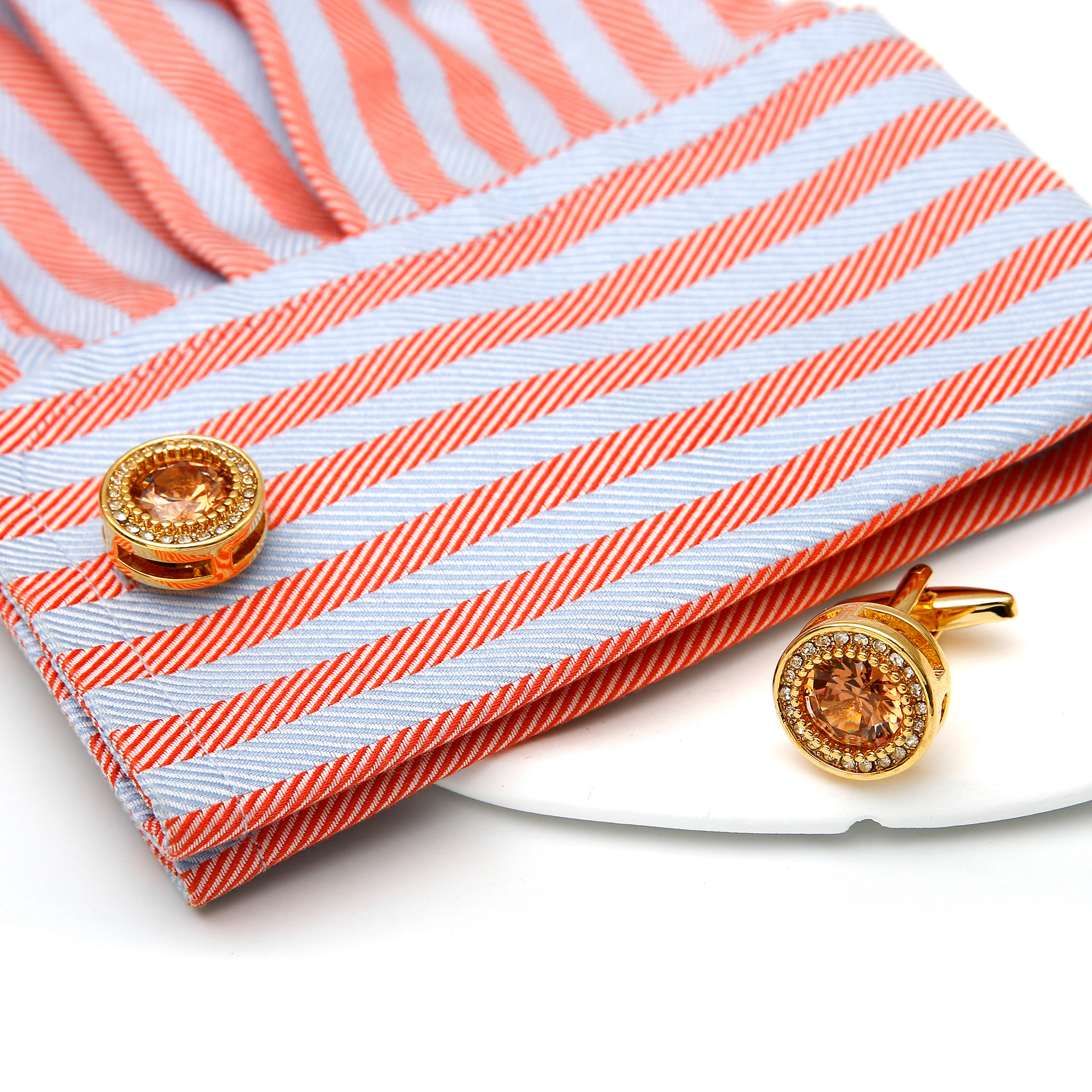 French Cufflinks Fashion Men's Women's New Wedding Accessories Round ...