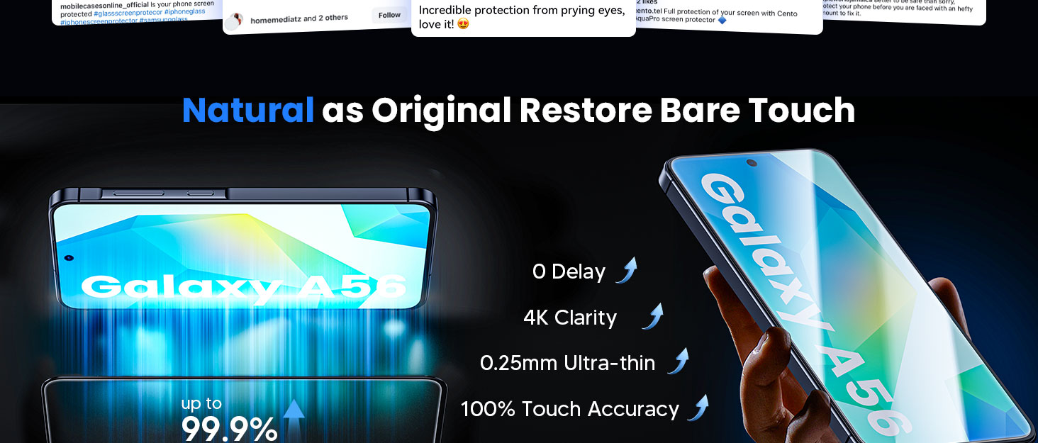 WSKEN Full Cover Tempered Glass For Samsung Galaxy A55 A56 HD/Privacy ...