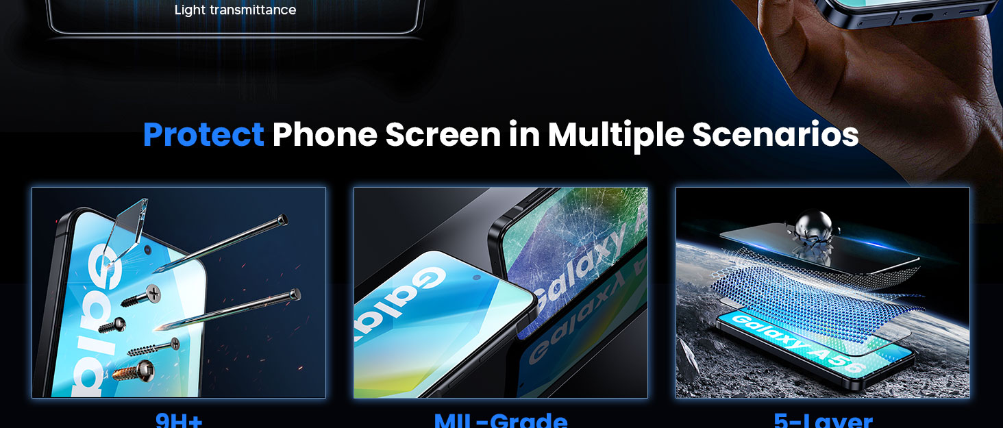 WSKEN Full Cover Tempered Glass For Samsung Galaxy A55 A56 HD/Privacy ...