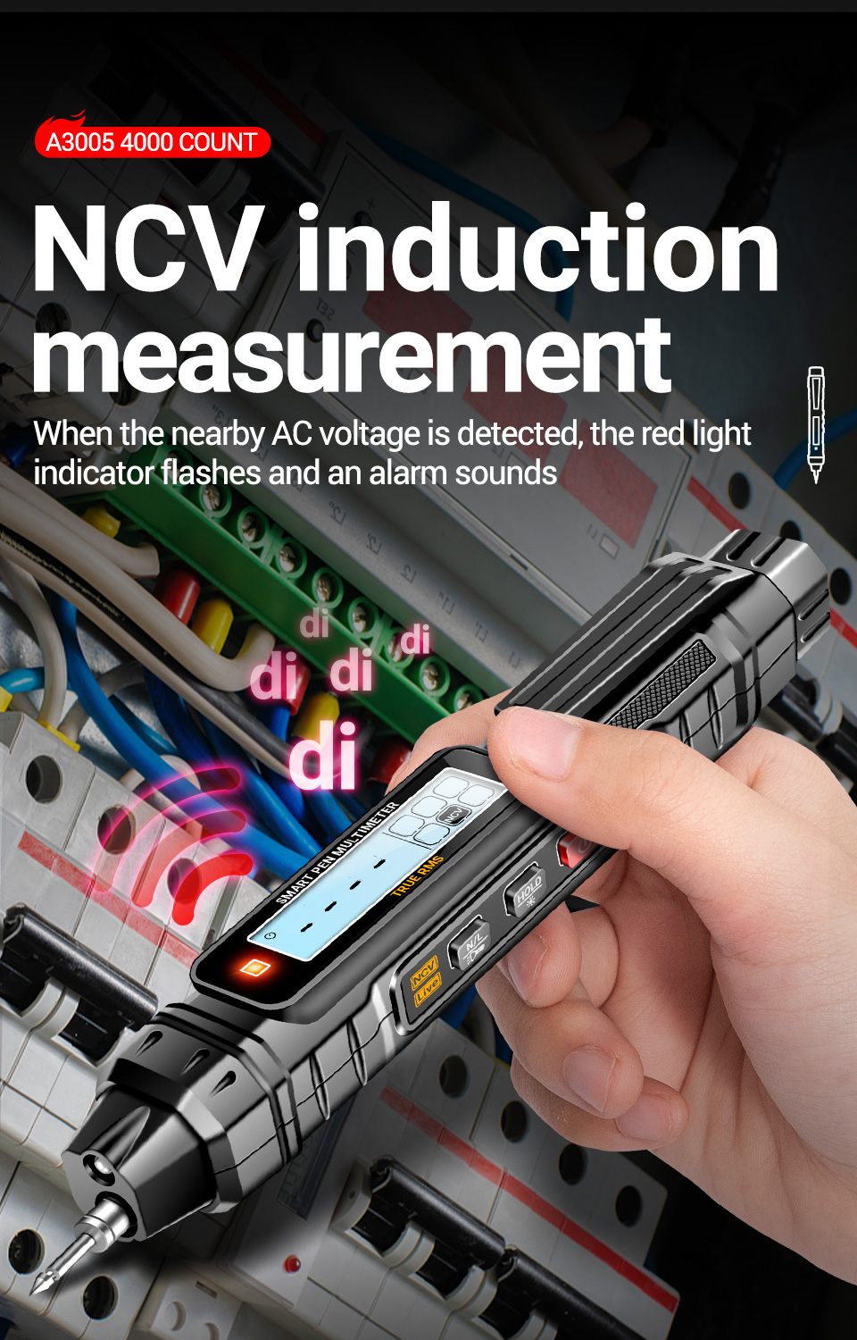 ANENG A3005 Digital Multimeter - Pocket Pen Type, 4000 Counts, True RMS ...