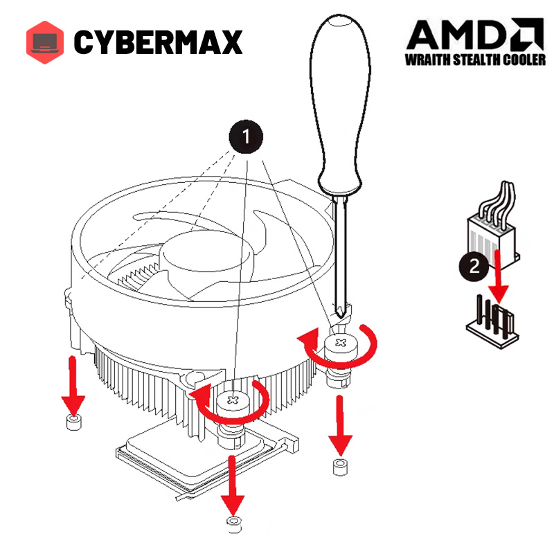 AMD Fan CPU Cooler Aluminum Wraith Stealth Heatsink Fan AM4 Socket For ...