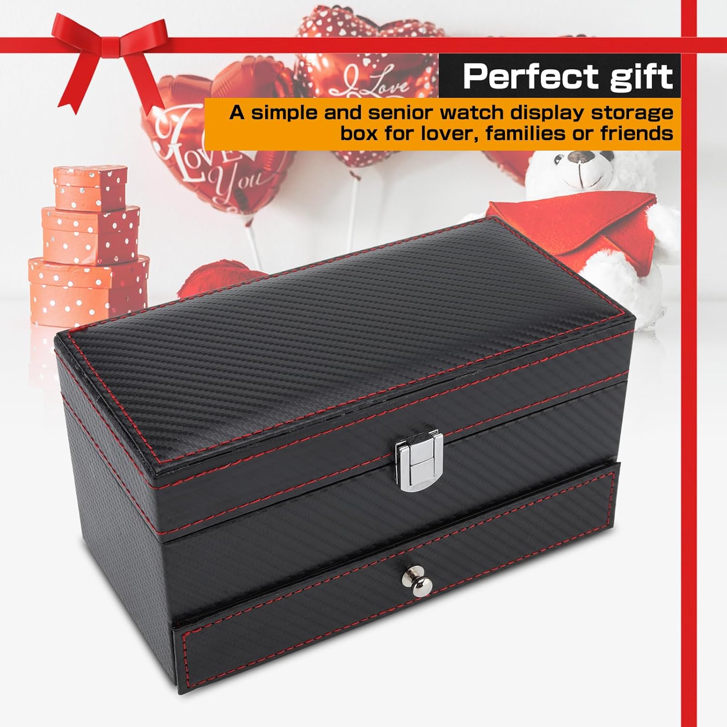 Double Layer 4 Slots Watch Box Leather Jewelry Storage Organizer ...