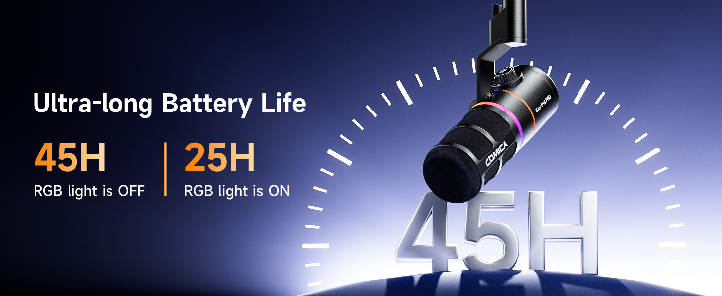 Comica Ejoy D10 PRO RGB Cardioid Dynamic Wireless Microphone, USB ...