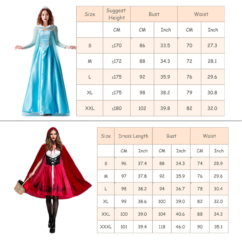 Princess Belle Elsa Anna Snow White Cosplay Costume For Woman Adult ...