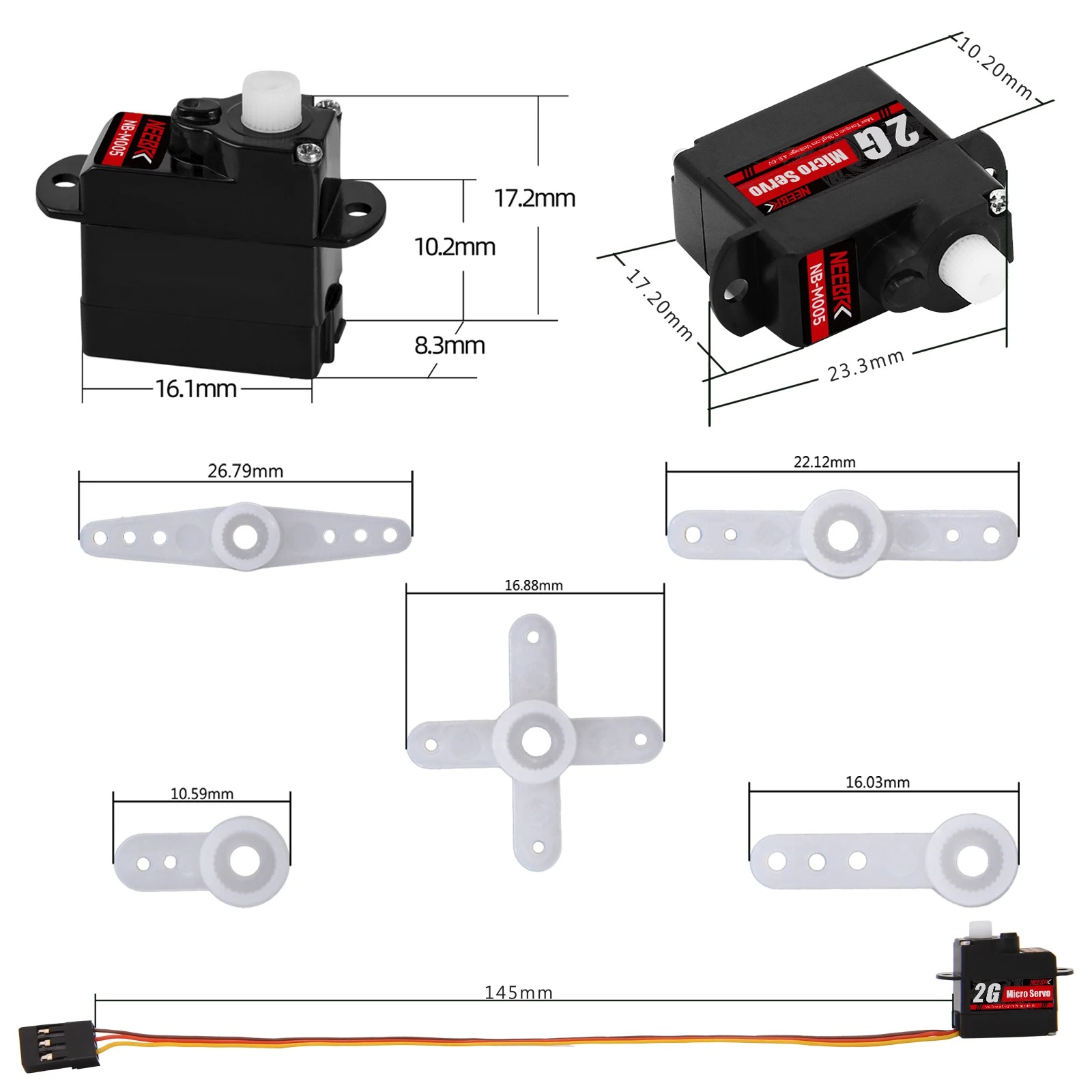 NEEBRC 2G 4.3G 5G 8G 12G Mini Digital Waterproof Servo Metal/plastic ...