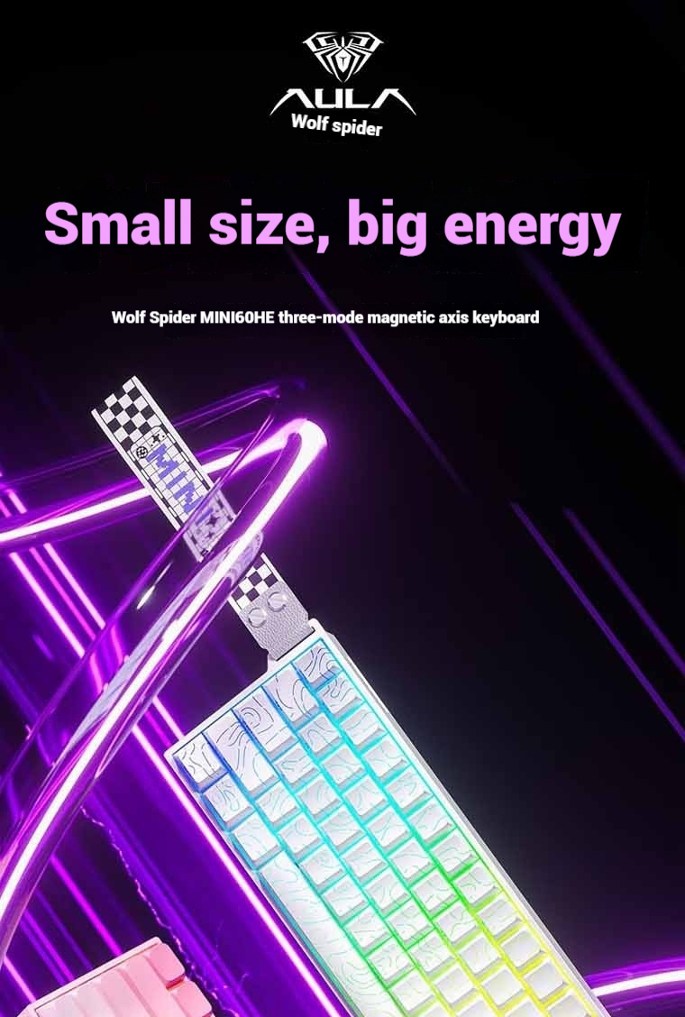 AULA MINI 60HE Three Mode Customized RT0.01 E-sports 8K Game Mechanical Keyboard | Shopee ...