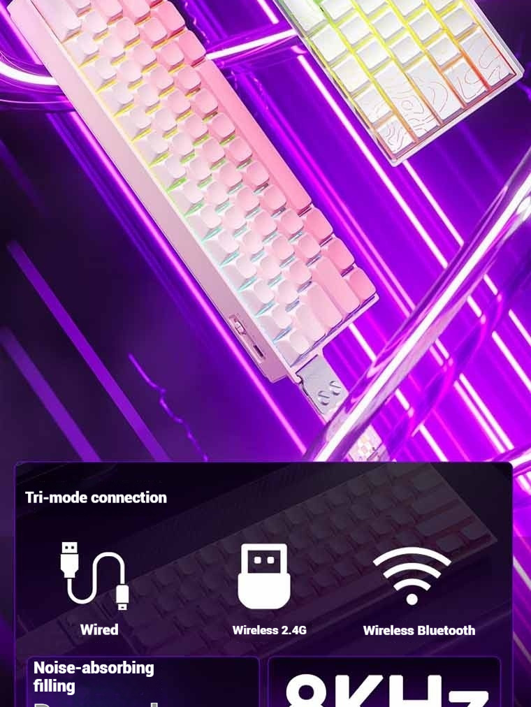 AULA MINI 60HE Three Mode Customized RT0.01 E-sports 8K Game Mechanical ...