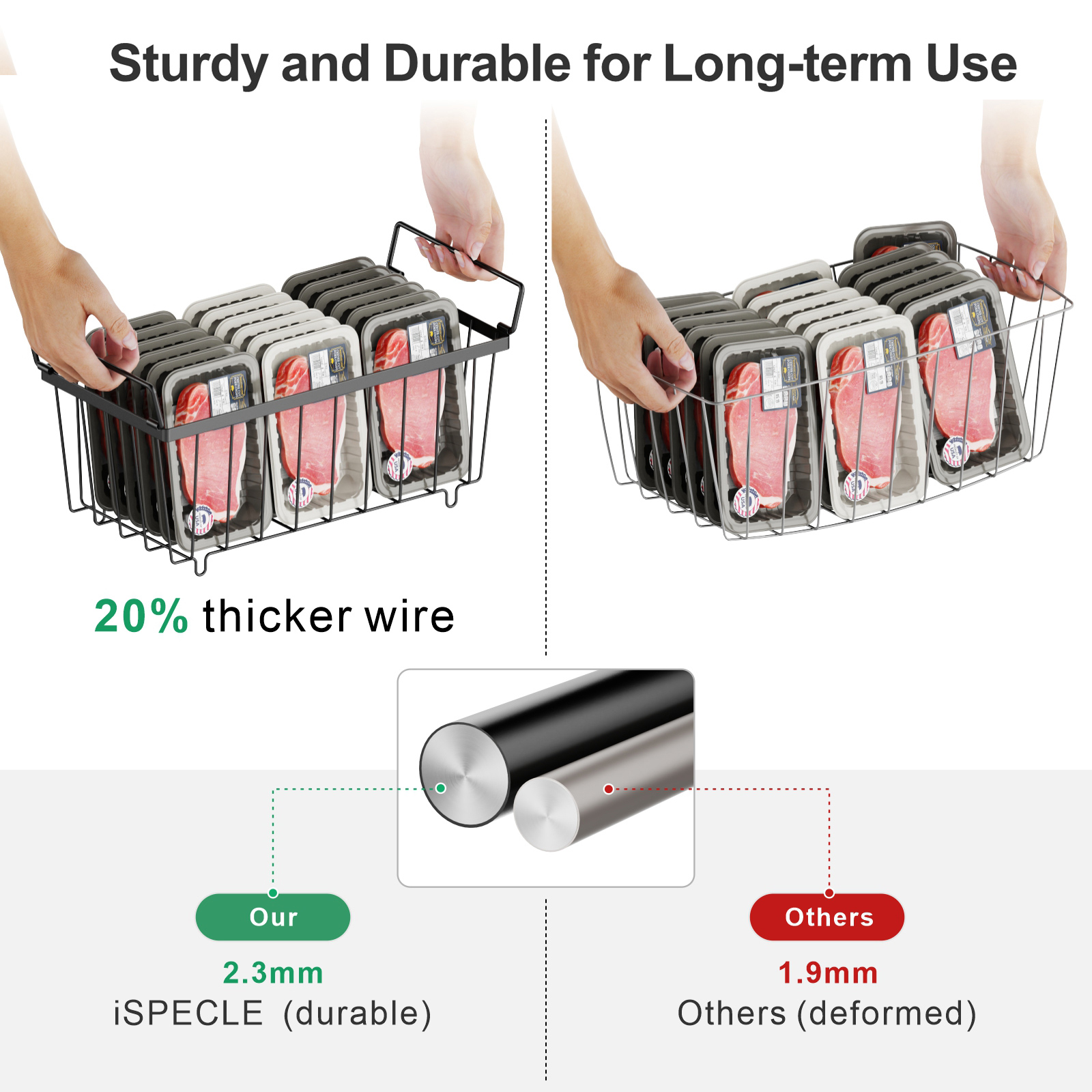 MoreNice 4-Pack Freezer Basket Set-Energy Saving & Stackable Organizer ...