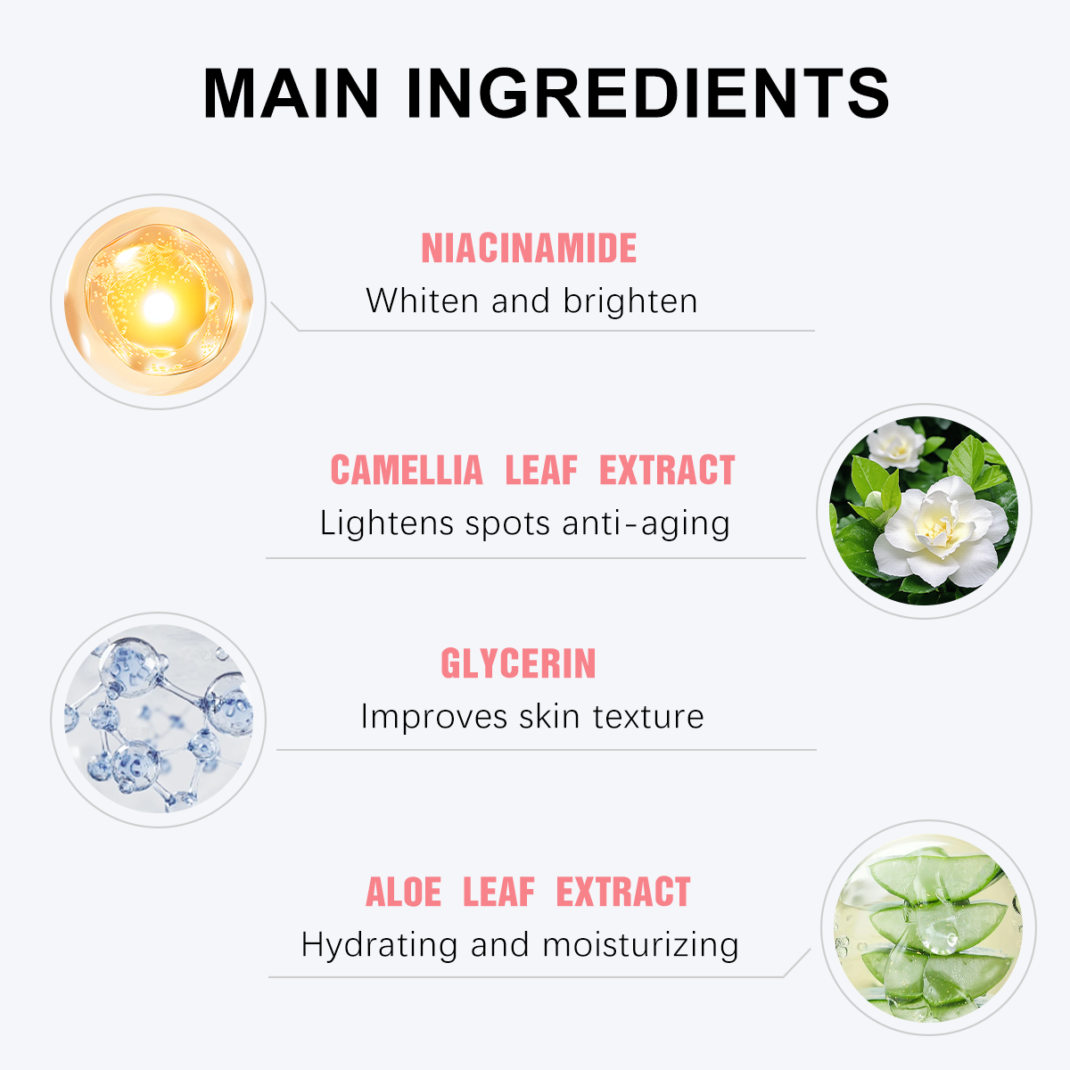 WORADA Hyaluronic Acid Niacinamide Whitening Essence and serum lotion ...