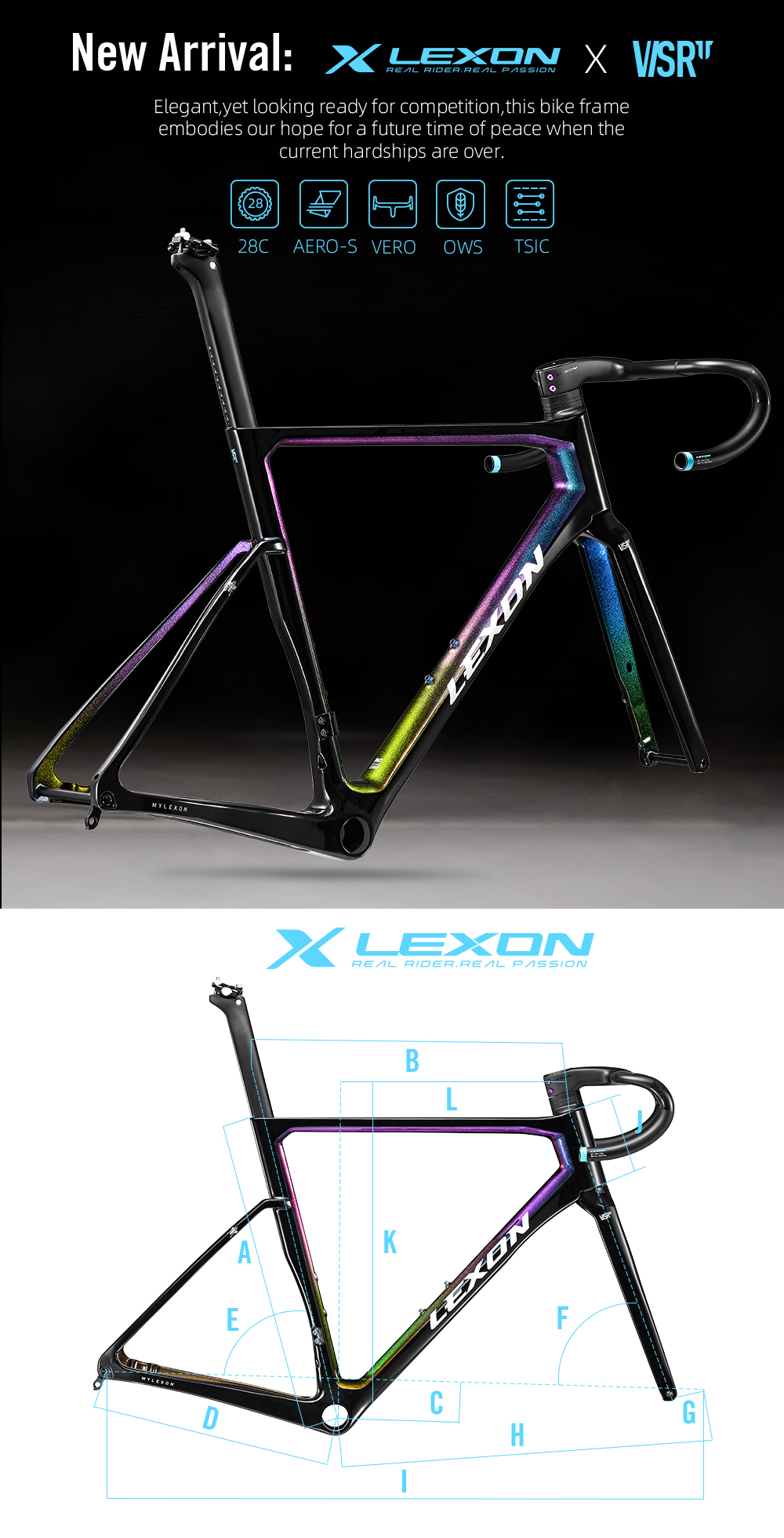2025 Lexon VISRT Carbon Road Bike Frame Disc Brake Full Inner Cable ...
