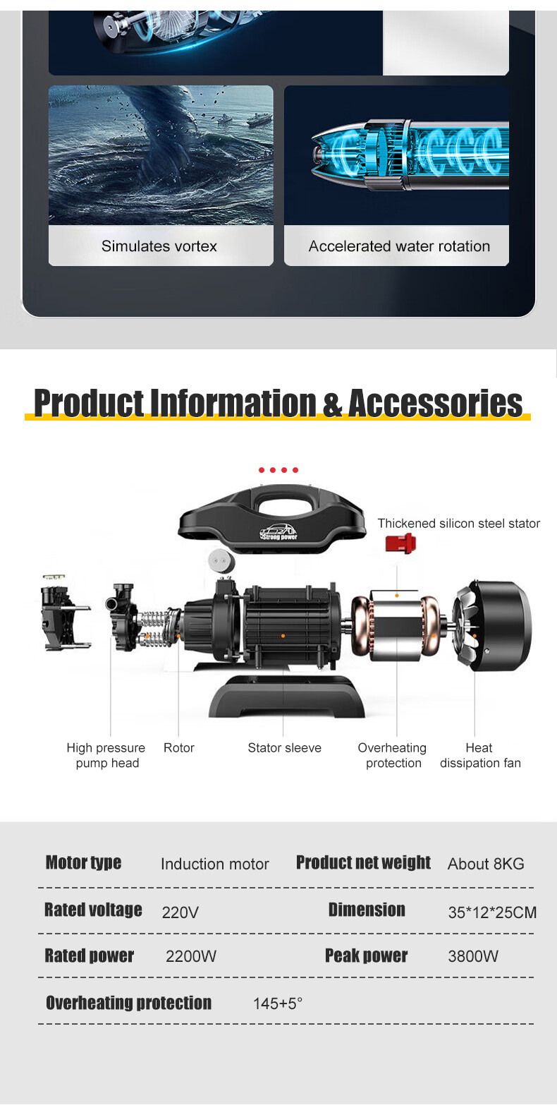 SOARFLY 4800W Water Jet High Pressure Washer Power Washer Pressure ...