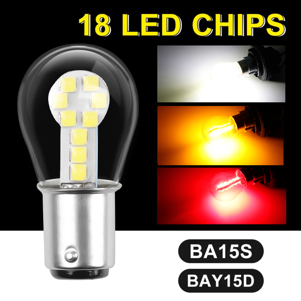 1pcs 1156 BA15S P21W 1157 BAY15D P21/5W LED Bulb Car Brake Tail Stop Lamp 3030 Chips 18SMD Cars ...