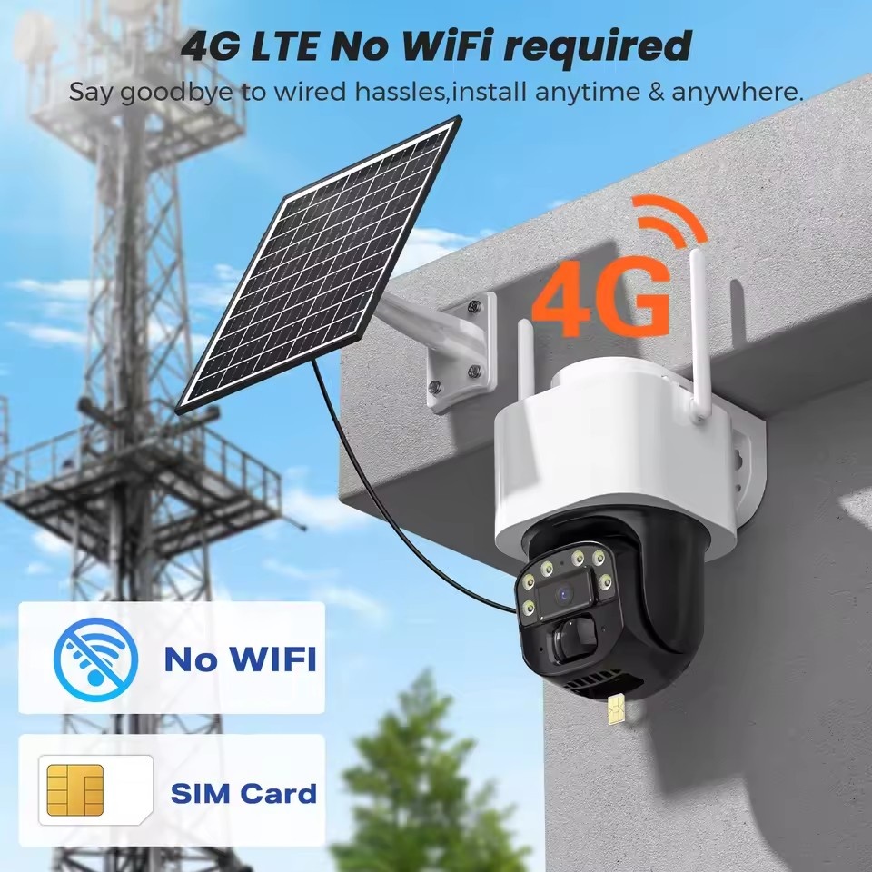 YOOSEE T2 Solar CCTV Outdoor Waterproof AOV built-in 4G SIM Card Two ...