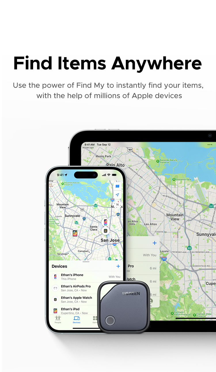 UGREEN Smart Tag Smart Locator Anti Lost Bluetooth 5.0 Finder Airtag ...