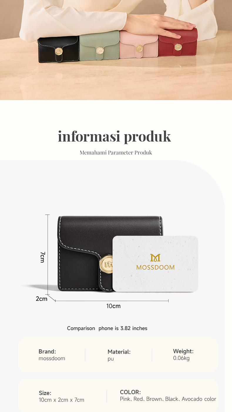 MOSSDOOM Women's Bag Bria Wallet Simple Elegant Portable Card Holder ...