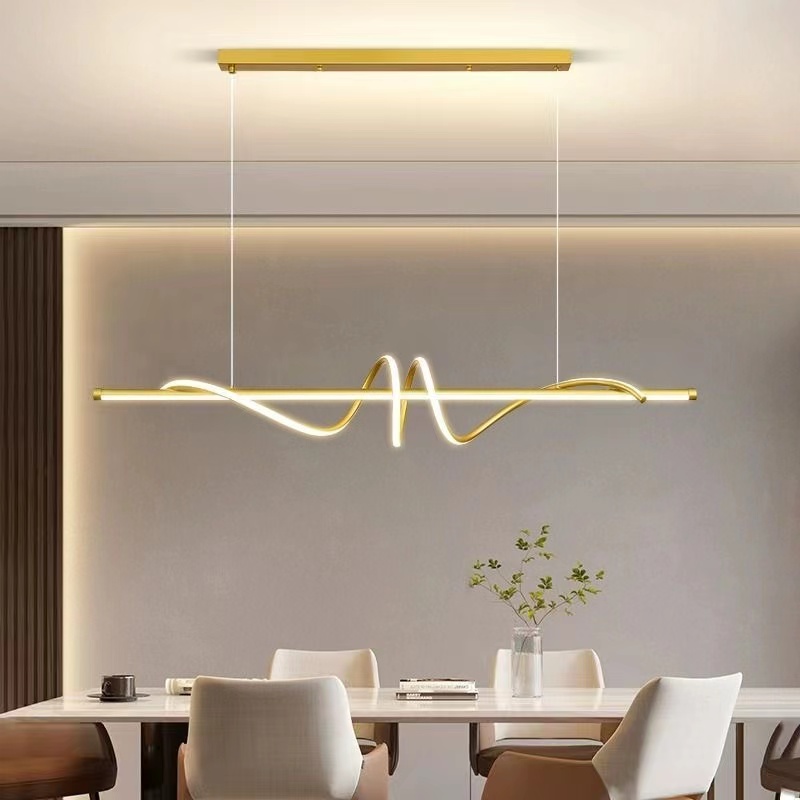 Creative Long Ceiling Light Modern Tri Color Hanging Lights LED Pendant ...