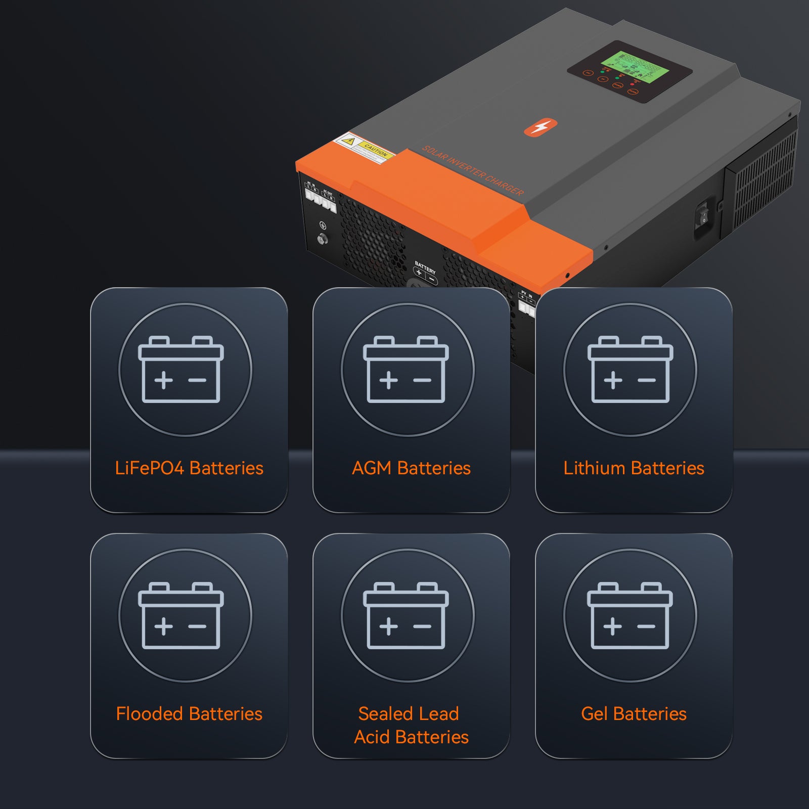 PowMr Upgraded MPPT 1.6KW Off Grid Solar Hybrid Inverter 230Vac PV ...