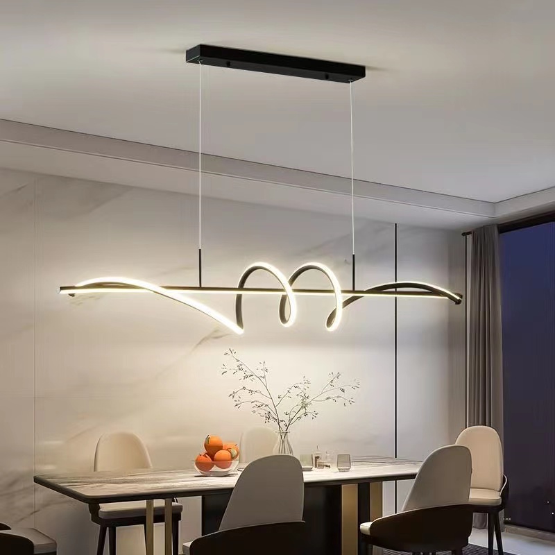 Creative Long Ceiling Light Modern Tri Color Hanging Lights LED Pendant ...